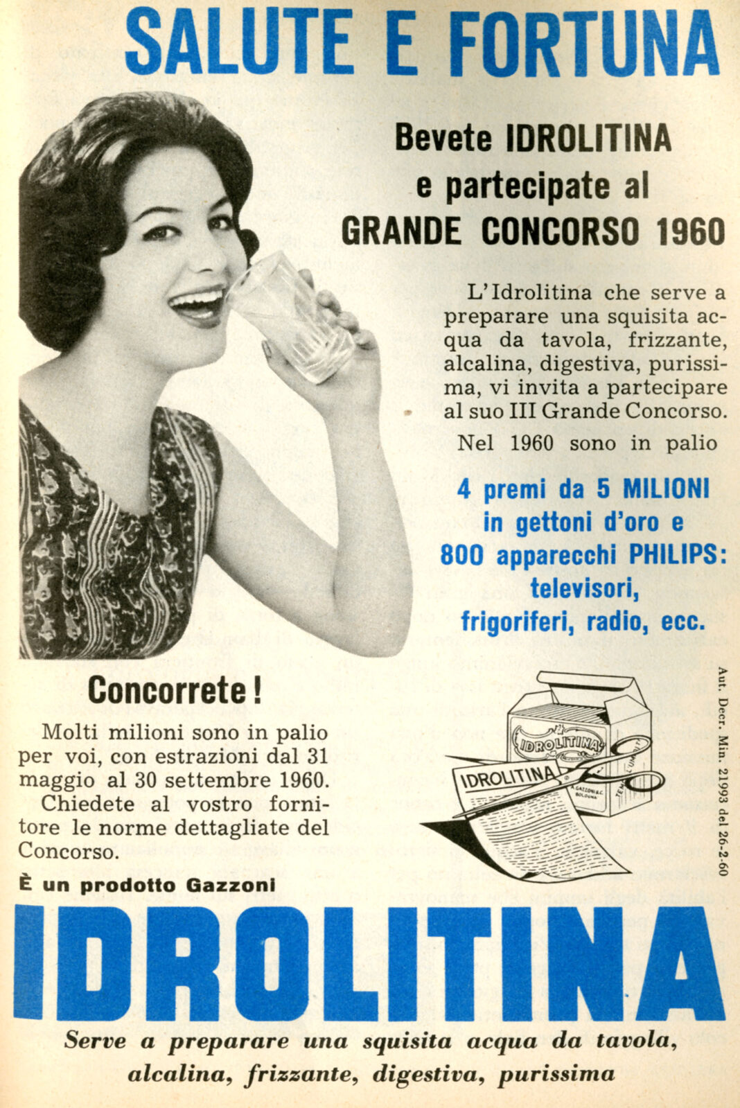 Il Cav. Gazzoni, l’Idrolitina e l’Italia del galateo